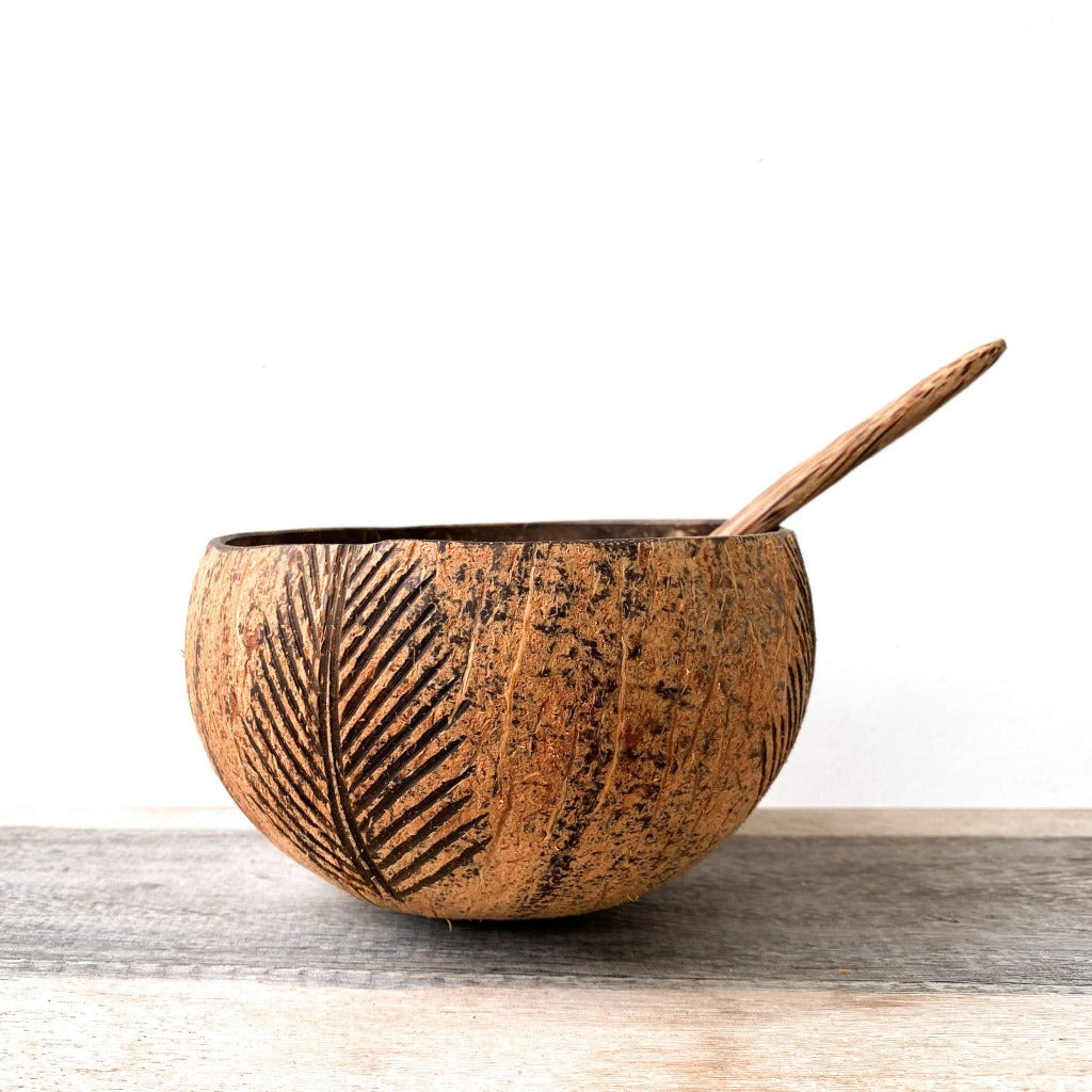 Coconut Bowls + Cutlery Set | Biodegradable Kitchenware | ZellJoy