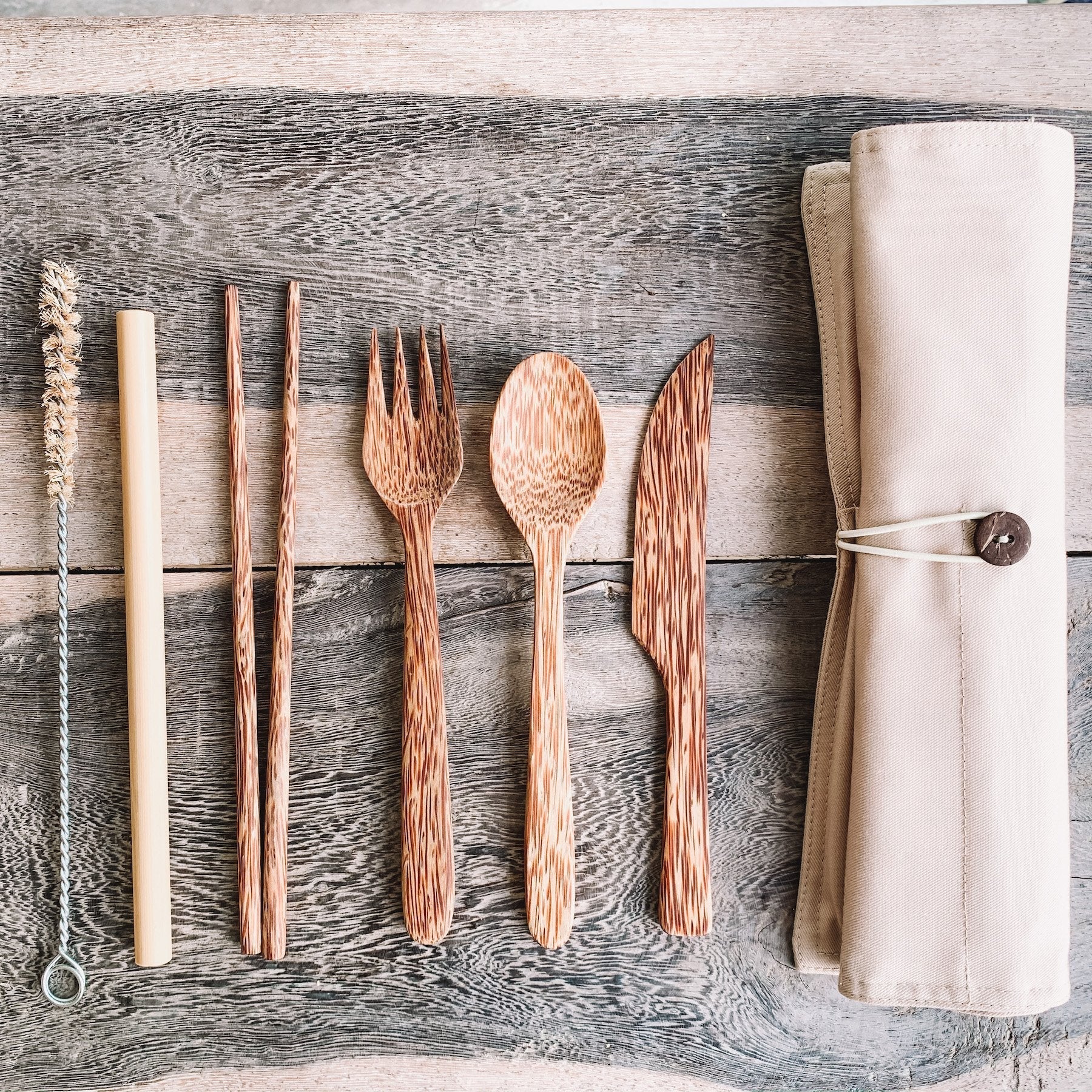Coconut Cutlery Kit | Eco-friendly Kitchenware | ZellJoy